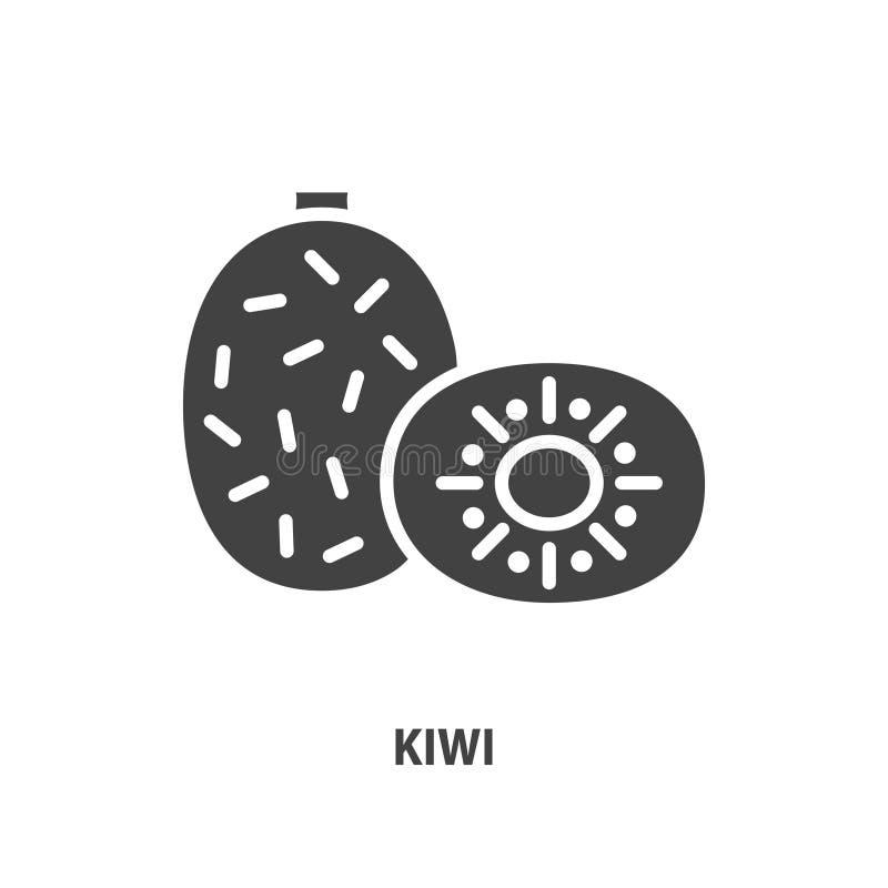 Kiwi Glyph Icon. Fruit Symbol Stock Vector - Illustration of harvest ...