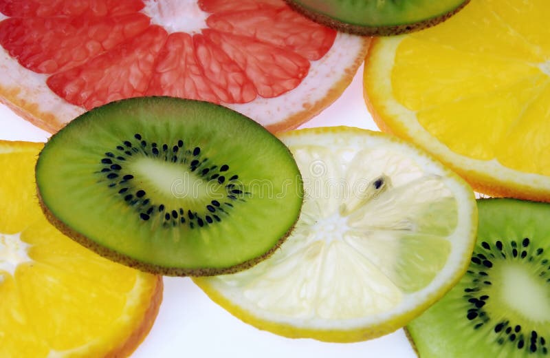 Kiwi,grapefruit,orange,lemon Stock Photo - Image of cutting, healthy ...
