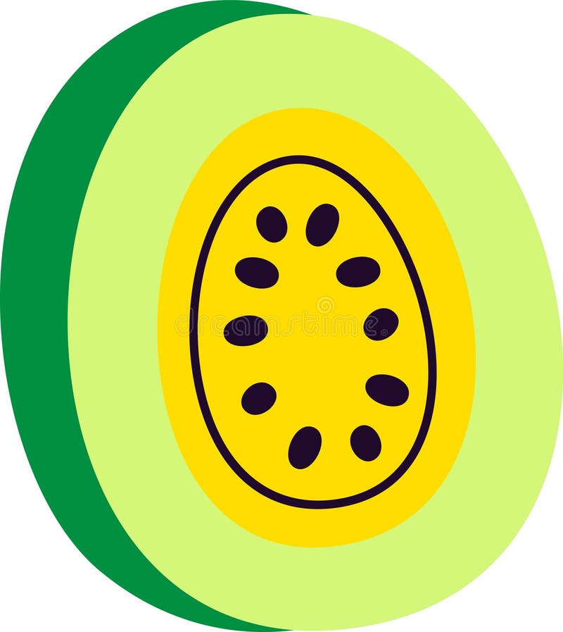 Kiwi Half Hand Drawn stock vector. Illustration of tropical - 321297909