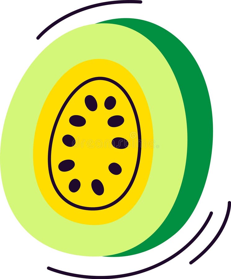 Kiwi Half Hand Drawn stock vector. Illustration of tropical - 321298275