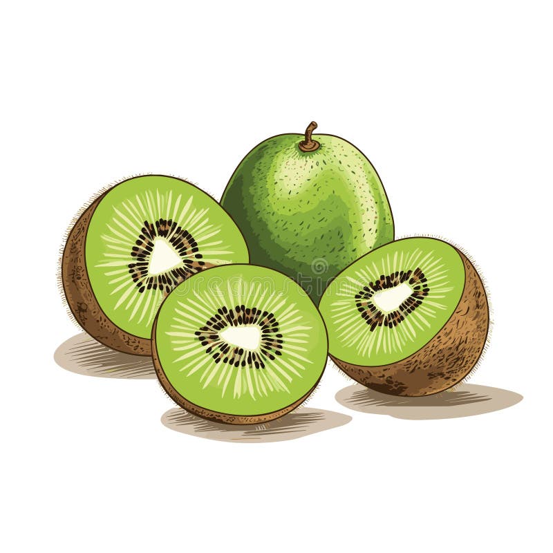 Kiwi Hand-drawn Illustration. Kiwi. Vector Doodle Style Cartoon ...