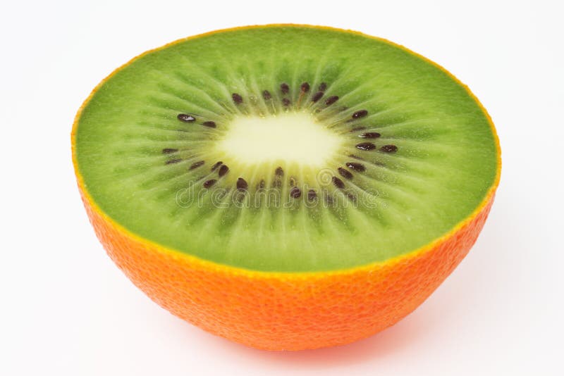 Kiwi inside orange peel stock photo. Image of nature - 22564932
