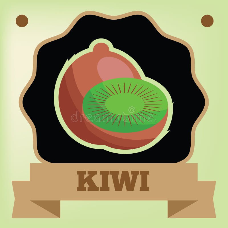 Kiwi Label stock vector. Illustration of edible, freshness - 63808641