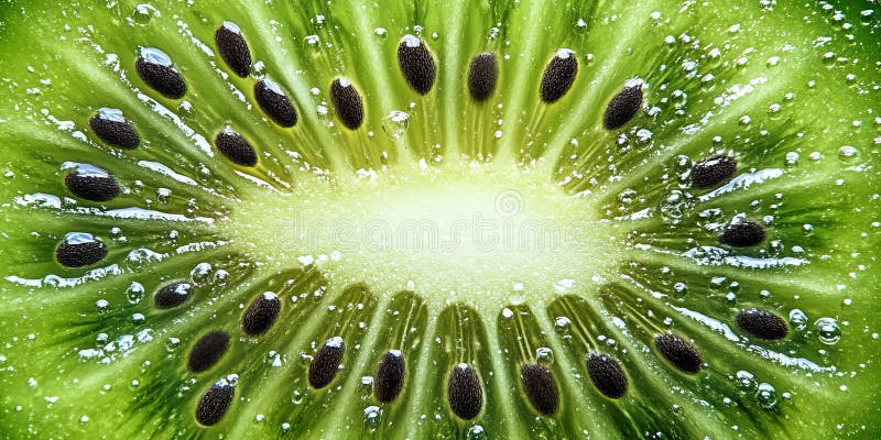 Kiwi Macro Fruit Texture Green Fresh Bubble Closeup Background Stock ...