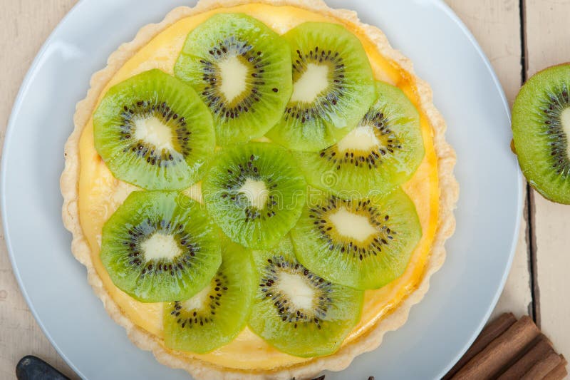 Kiwi pie tart and spices stock image. Image of rustic - 64909125