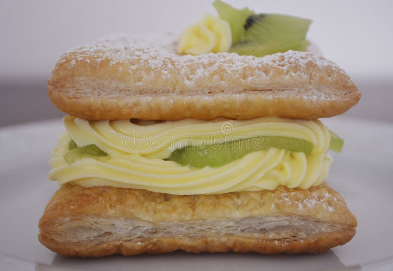 Kiwi puff pastry homemade stock photo. Image of wooden - 179865664