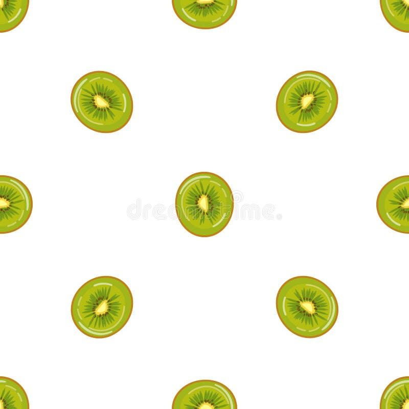 Kiwi Top View Pattern Seamless Vector Stock Vector - Illustration of ...