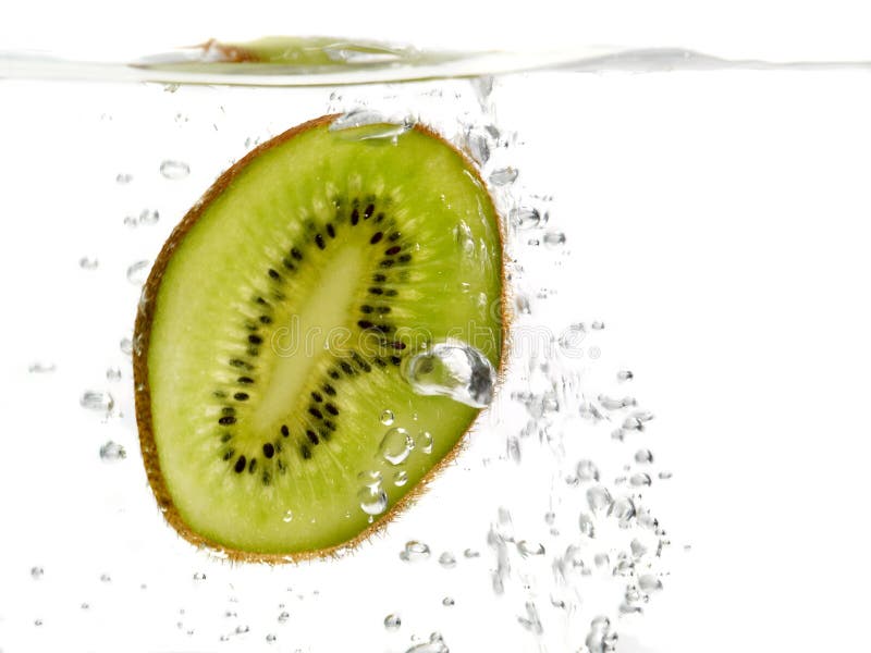Kiwi in bubbly water stock image. Image of fruit, dessert - 240948793