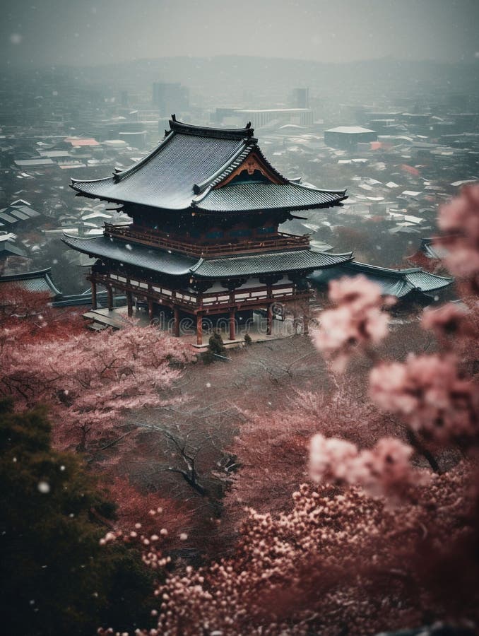 Kiyomizu-Dera Temple in Spring in Kyoto, Japan, AI-generated. Stock ...