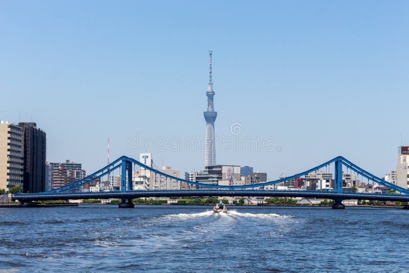 The Kiyosu Bridge Over the Sumida River, Tokyo, Japan Stock Image ...
