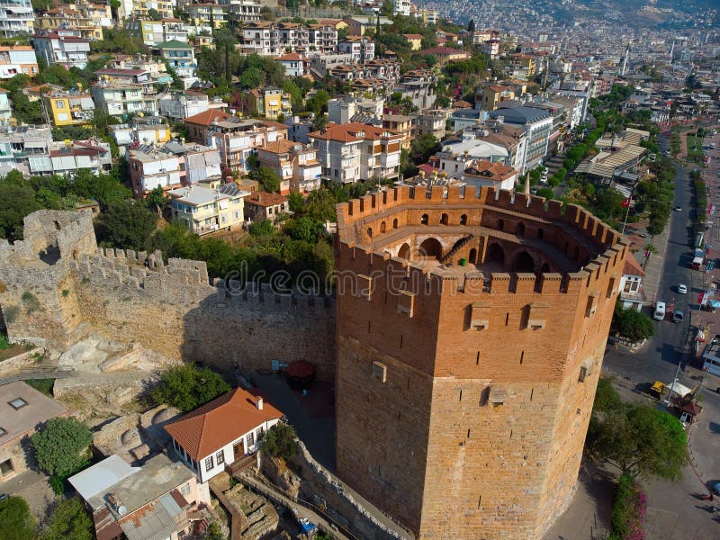Kizil Kule or Red Tower in Alanya, Antalya, Turkey Stock Photo - Image ...