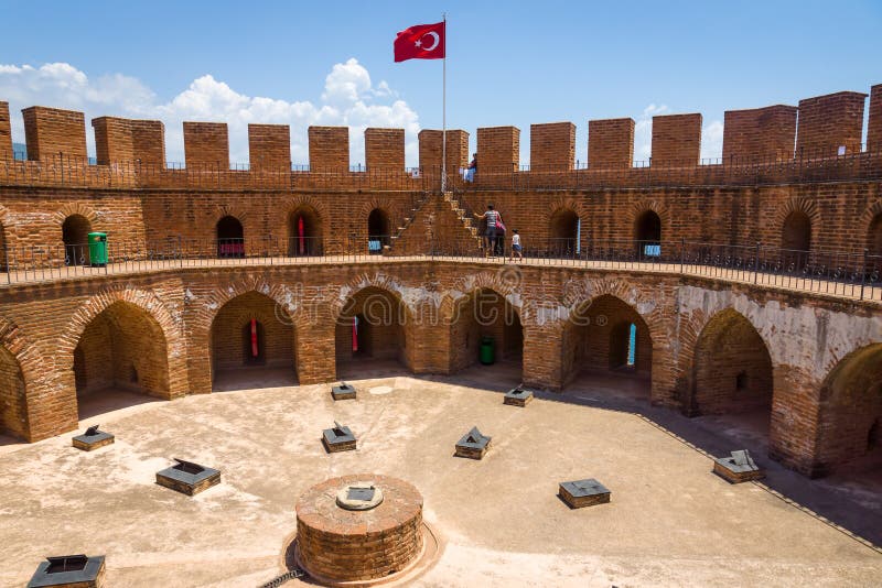 Kizil Kule (Red Tower). Alanya Stock Photo - Image of town, kizil: 43426214
