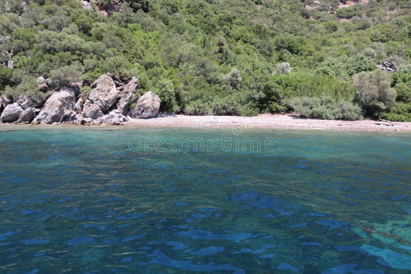 At Kizilkum Beach in Marmaris. Stock Image - Image of tourism, panorama ...