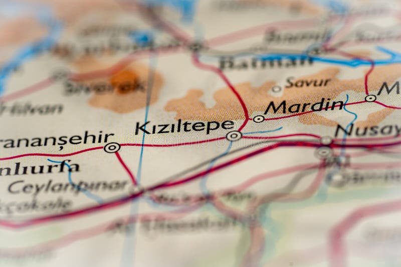 Kiziltepe, Mardin, Turkey Highlighted on a World Map Stock Photo ...