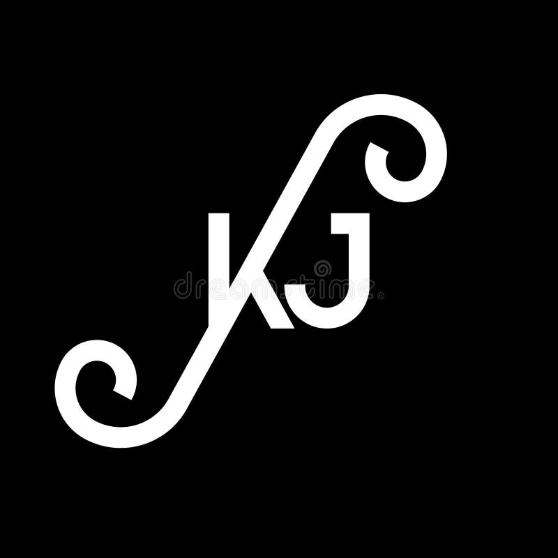 KJ Letter Logo Design on Black Background. KJ Creative Initials Letter ...
