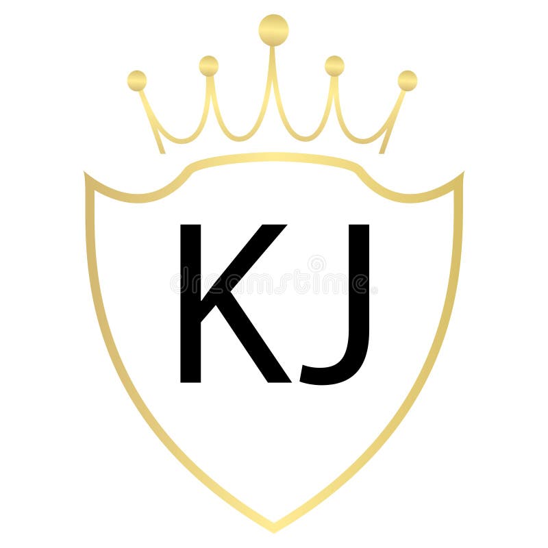 KJ Letter Logo Design with Simple Style Stock Vector - Illustration of ...