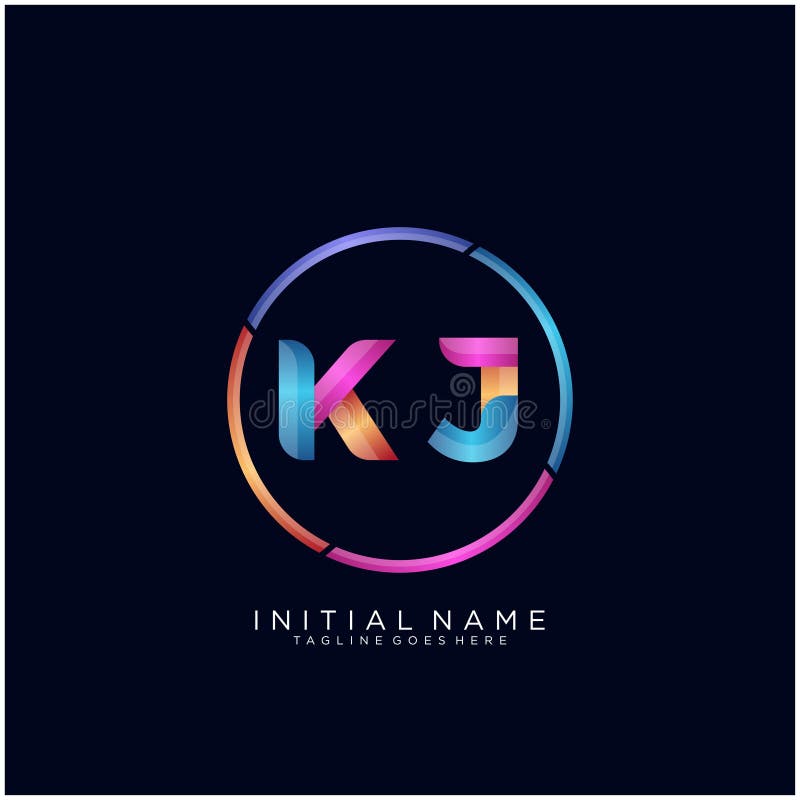 KJ Letter Logo Icon Design Template Elements Stock Vector ...