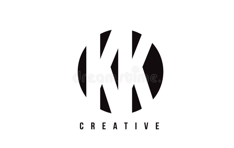 KK K K White Letter Logo Design with Circle Background. Stock Vector ...