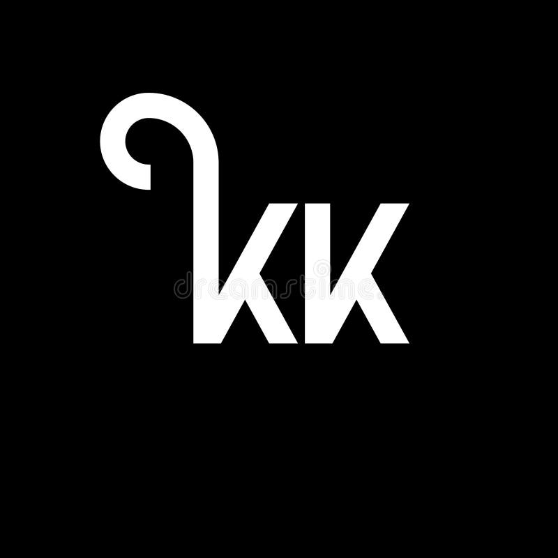 KK Letter Logo Design on Black Background. KK Creative Initials Letter ...