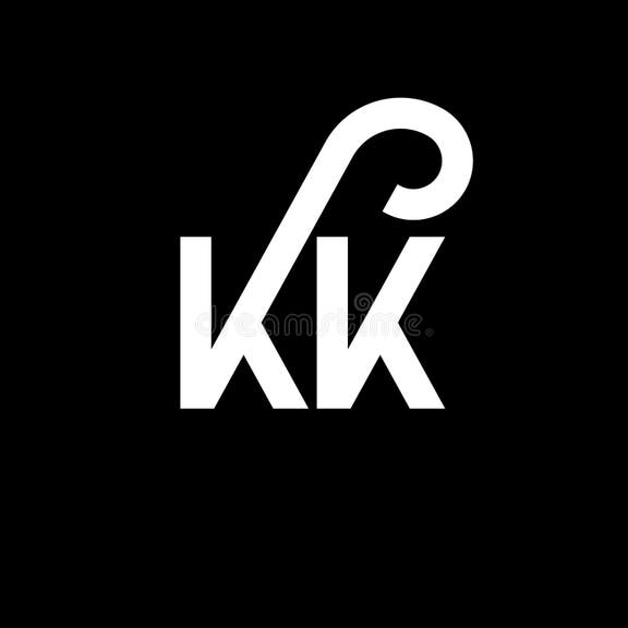 KK Letter Logo Design on Black Background. KK Creative Initials Letter ...