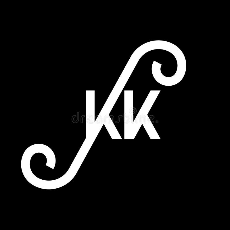 KK Letter Logo Design on Black Background. KK Creative Initials Letter ...