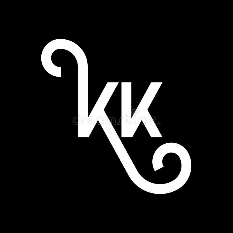 KK Letter Logo Design on Black Background. KK Creative Initials Letter ...