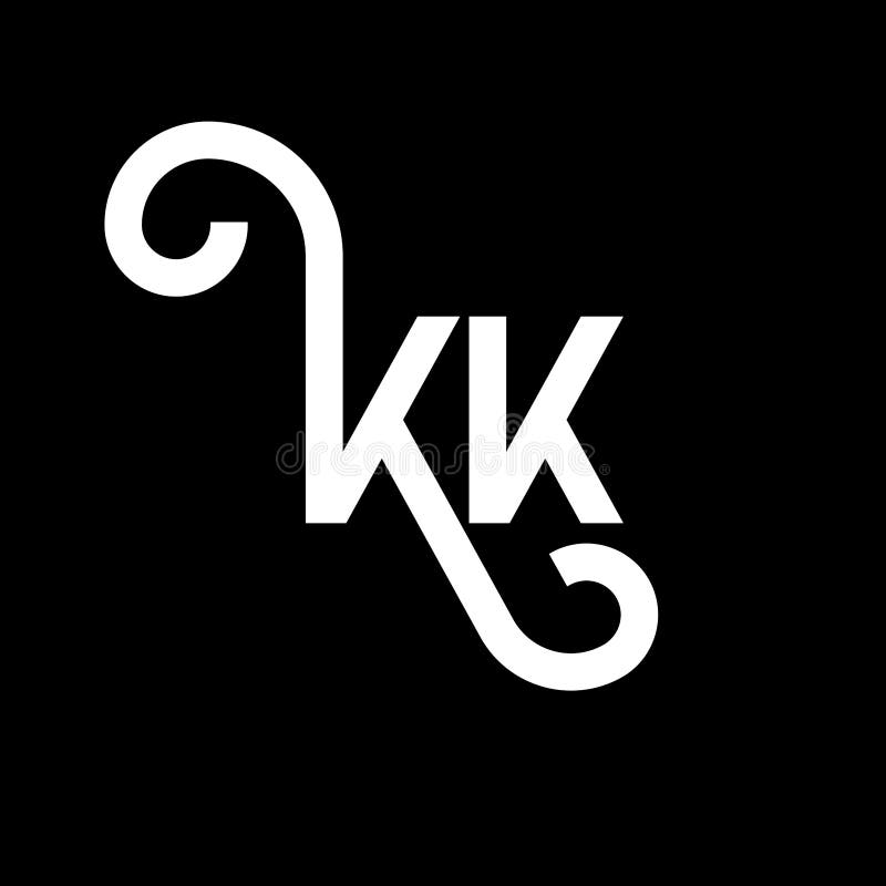 KK Letter Logo Design on Black Background. KK Creative Initials Letter ...