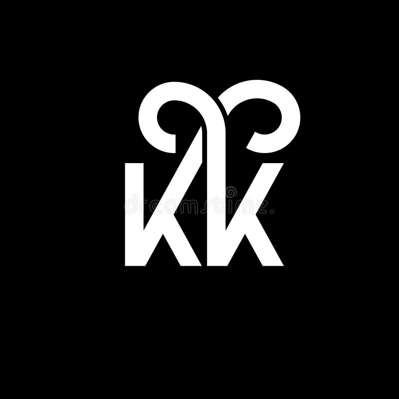 KK Letter Logo Design on Black Background. KK Creative Initials Letter ...