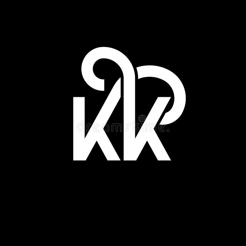 KK Letter Logo Design on Black Background. KK Creative Initials Letter ...