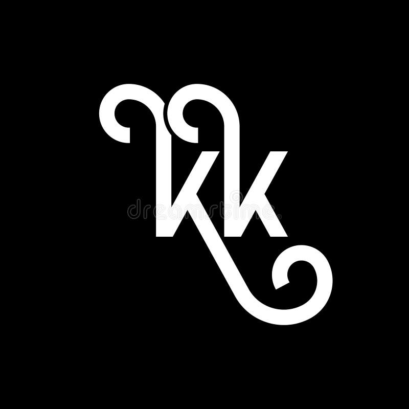 KK Letter Logo Design on Black Background. KK Creative Initials Letter ...