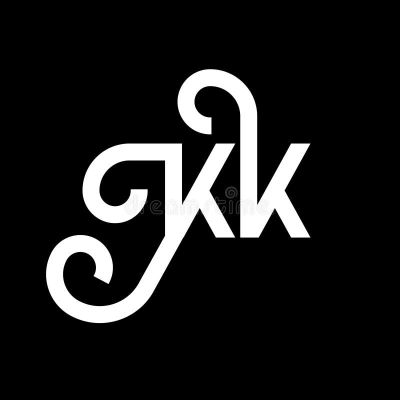 KK Letter Logo Design on Black Background. KK Creative Initials Letter ...