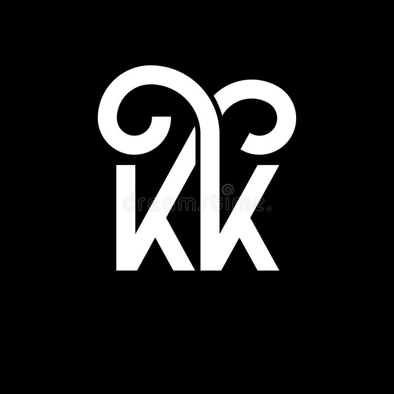 KK Letter Logo Design on Black Background. KK Creative Initials Letter ...