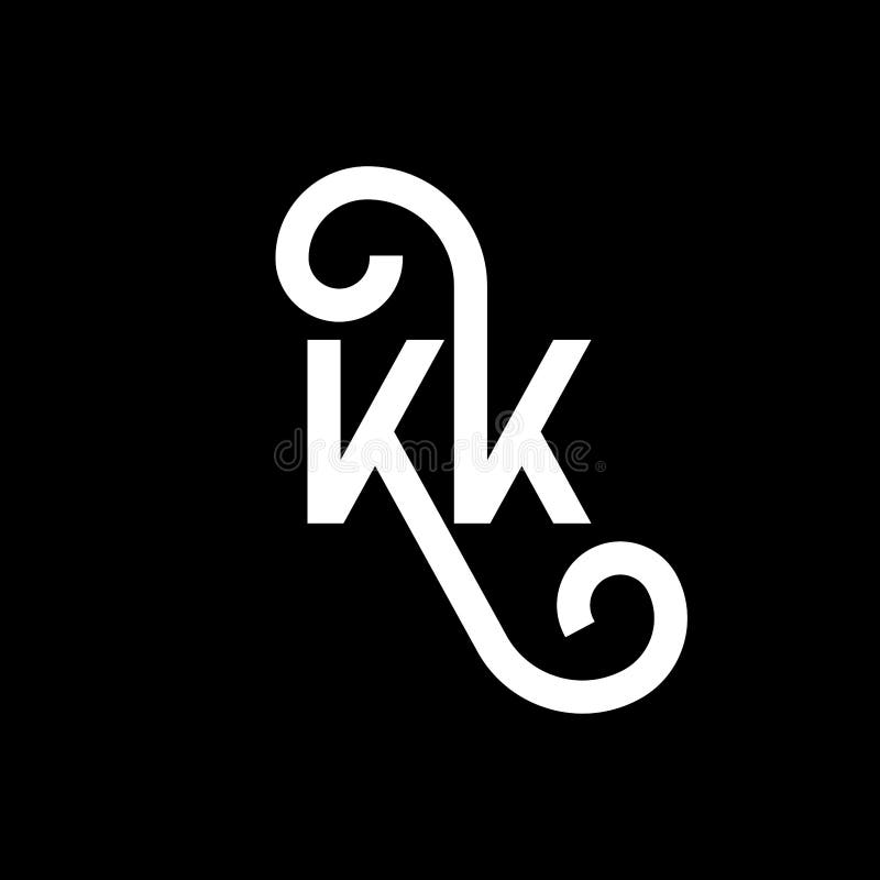 KK Letter Logo Design on Black Background. KK Creative Initials Letter ...