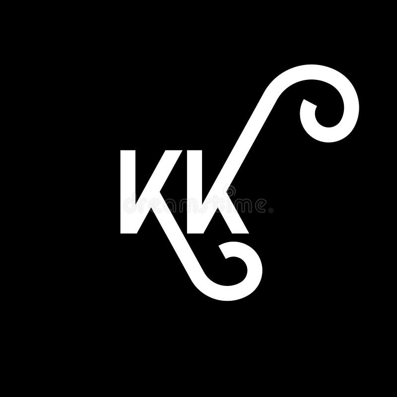 KK Letter Logo Design on Black Background. KK Creative Initials Letter ...