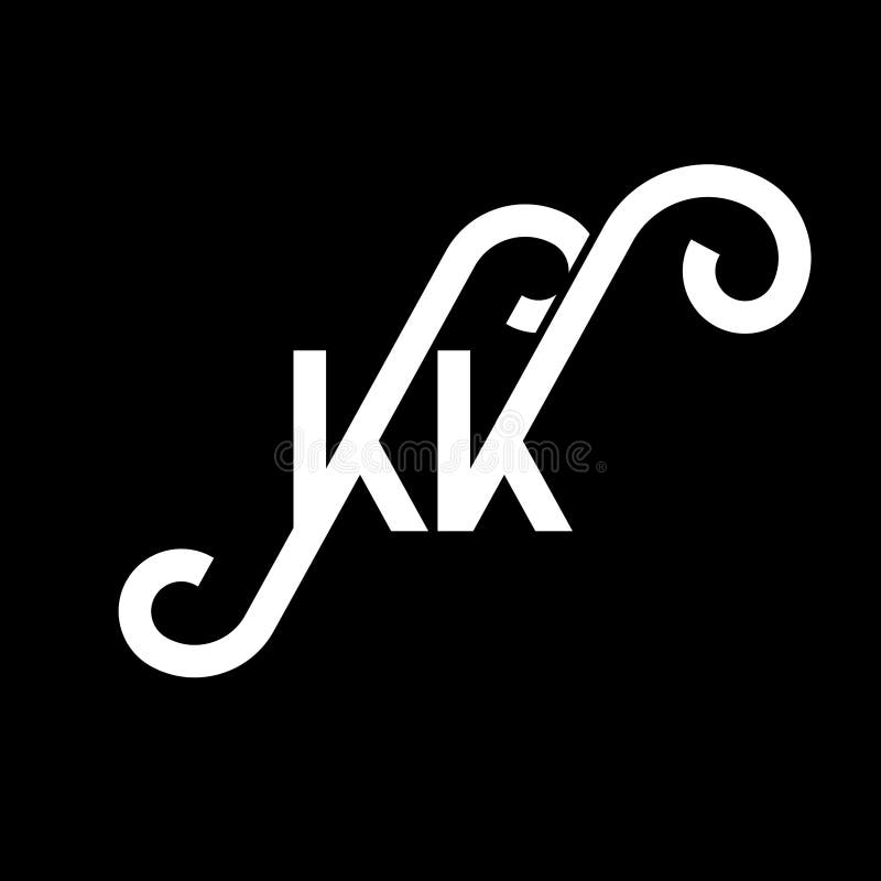 KK Letter Logo Design on Black Background. KK Creative Initials Letter ...