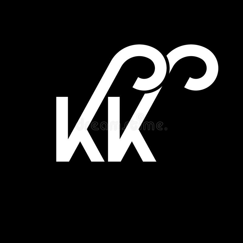 KK Letter Logo Design on Black Background. KK Creative Initials Letter ...