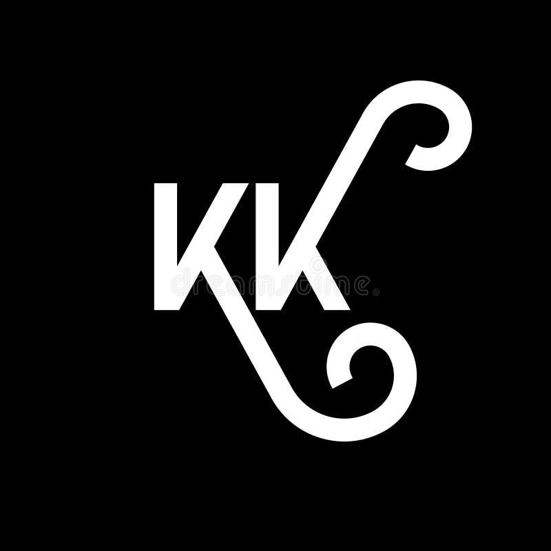 KK Letter Logo Design on Black Background. KK Creative Initials Letter ...
