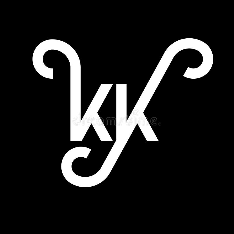 KK Letter Logo Design on Black Background. KK Creative Initials Letter ...