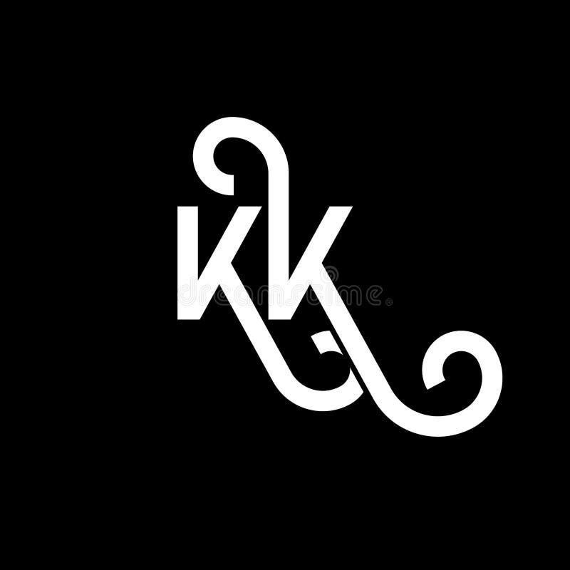 KK Letter Logo Design on Black Background. KK Creative Initials Letter ...