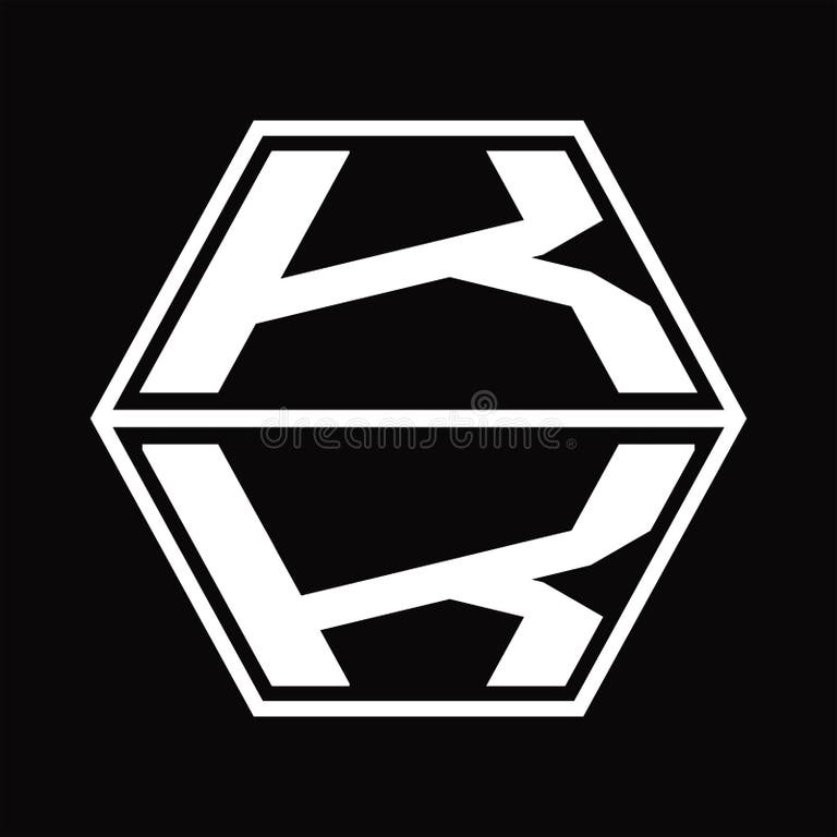 KK Logo Monogram with Hexagon Shape Up and Down Design Template Stock ...