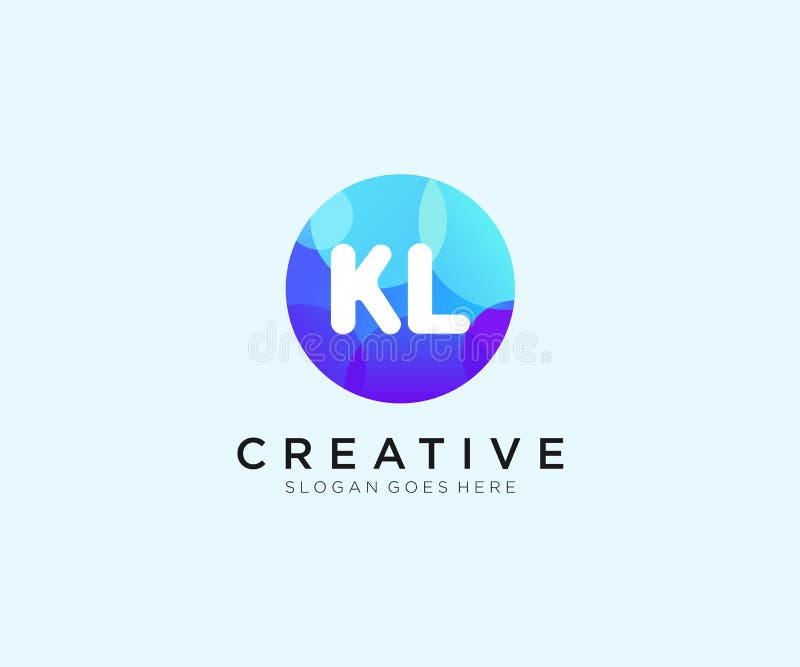 KL Initial Logo with Colorful Circle Template Vector Stock Vector ...