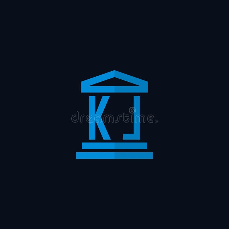 KL Initial Logo Monogram with Simple Courthouse Building Icon Design ...