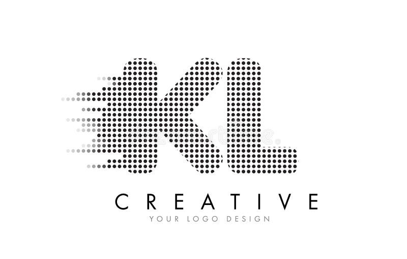 KL K L Letter Logo with Black Dots and Trails. Stock Vector ...