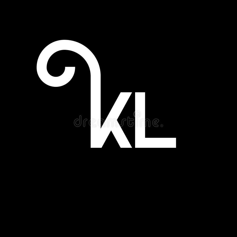 KL Letter Logo Design on Black Background. KL Creative Initials Letter ...