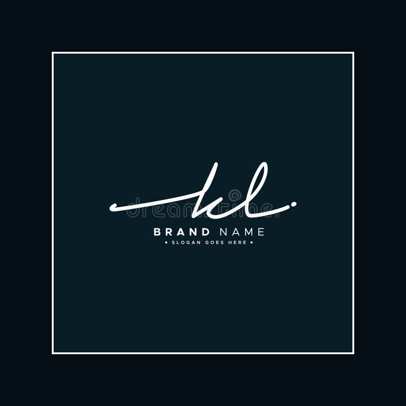 KL Simple Signature Logo - Handwritten Vector Template for K and L Logo ...