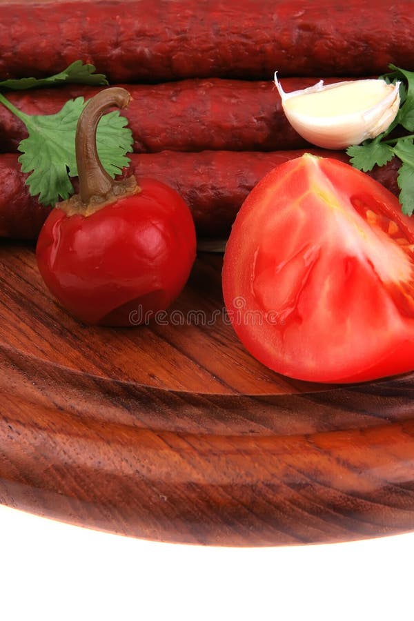 Klaar Om Dikke Rode Worsten Te Eten Stock Afbeelding - Image of markt ...