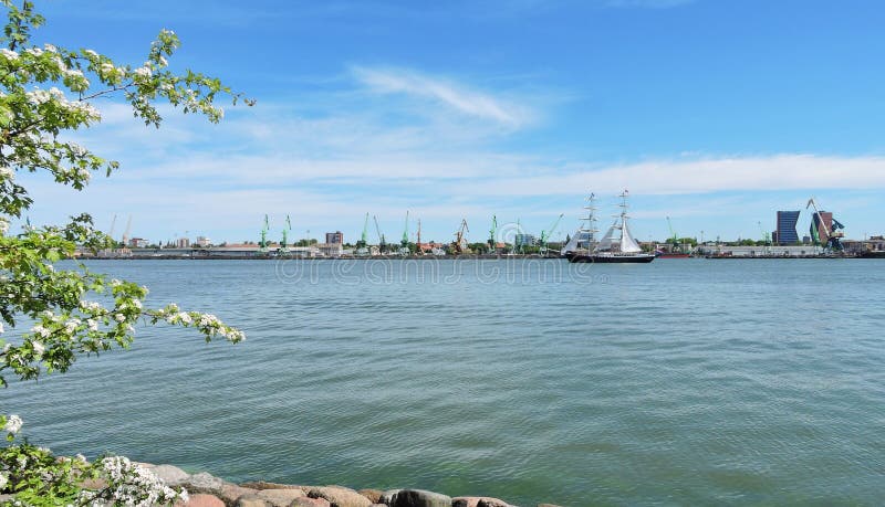 Klaipeda City Harbour, Lithuania Stock Photo - Image of sails, green ...