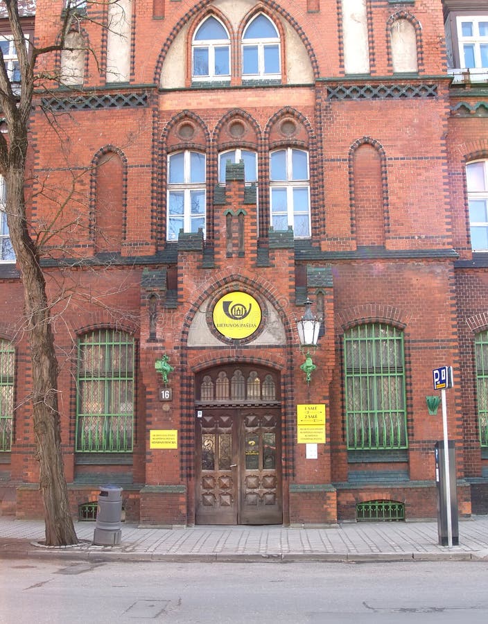 KLAIPEDA, LITHUANIA. Facade of the Old Post Office Building 1890 - 1893 ...