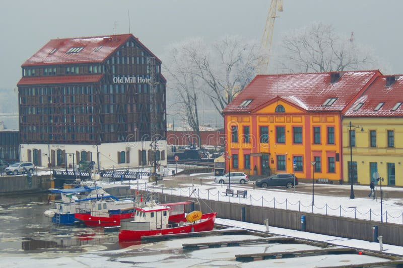 Klaipeda Stad I Vinter, Litauen Redaktionell Arkivfoto - Bild av angus ...