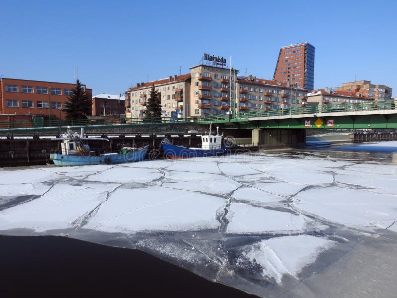 Klaipeda Stad I Vinter, Litauen Redaktionell Arkivfoto - Bild av ...